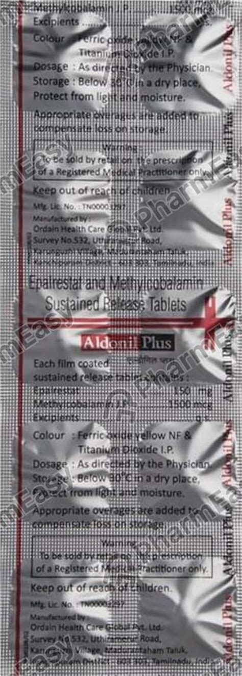 Buy Aldonil Plus Strip Of 10 Tablets Online At Flat 15 Off Pharmeasy