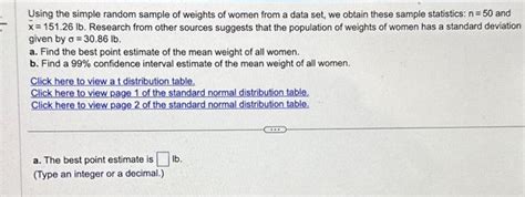 Solved B The 99 Confidence Interval Estimate Is Lb