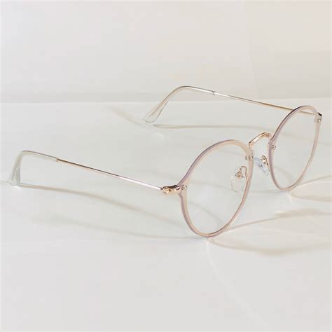 Rimless Clear Lens Circle Glasses Etsy
