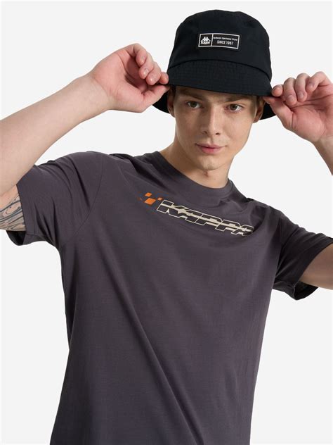 Футболка Мужской Kappa серый размер 52 Хлопок Повседневный Бангладеш