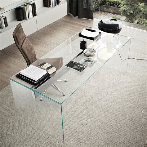Air Glass Desk L By Gallotti And Radice Klarity Glass Furniture