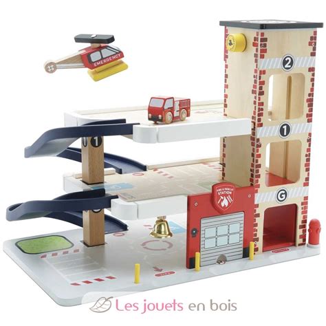 Le Garage Des Pompiers Le Toy Van Garage En Bois Pour Enfant