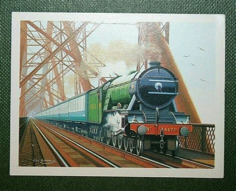 Lner A1 A3 Steam Locomotive Forth Bridge Illustrated Card Rc08 Eur 4 64