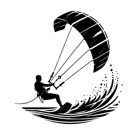 Premium Vector Kitesurfing Vector Illustration