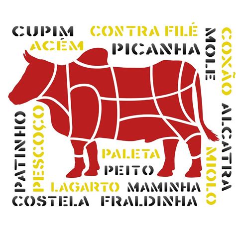 Stencil Opa 20x25 2880 Culinária Cortes Do Boi