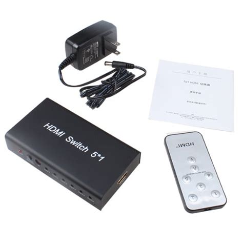 Mini Portable HDMI 5 Port 51 HDMI Powered Switch Switcher W IR Remote And AC Adapter
