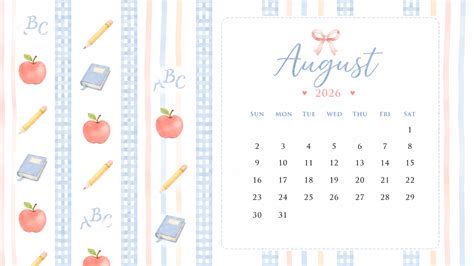 35 Free August 2026 Desktop Calendar Backgrounds Easy Download
