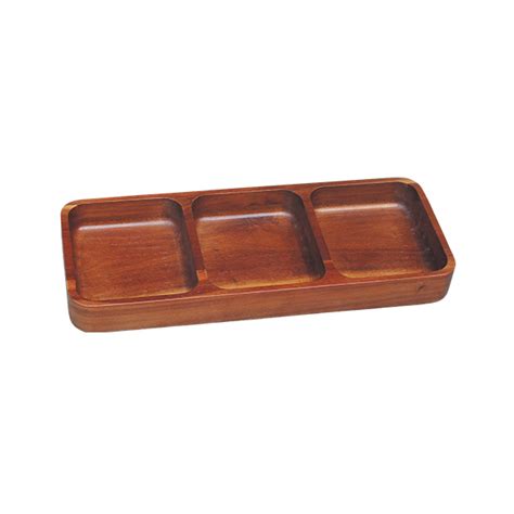 3 Section Serving Tray Acacia Wood Tray