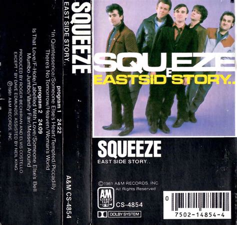 Squeeze East Side Story Cassette Album Reissue [r31242133