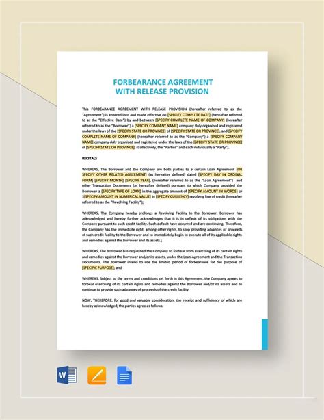 Free Release Agreement Templates Editable And Printable