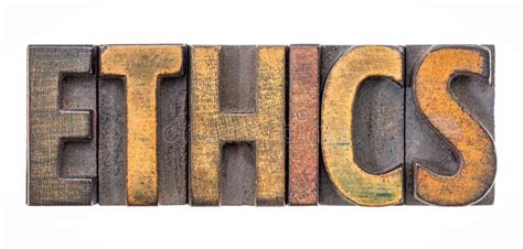 Ethics Word Abstract In Letterpress Wood Type Stock Photo Image Of Ethical Philosophy