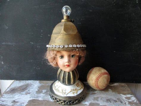 Assemblage Art Doll Head Upcycled Vintage Mixed Media Altered Etsy
