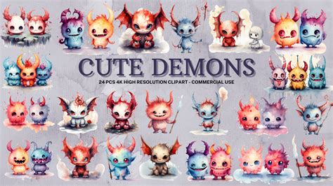 Halloween Demon Svg Png Collection Cute Demons Clipart Spooky