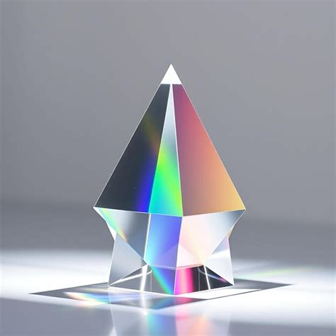Holographic 3d Rainbow Prism With Clear Crystal Refracting Light Into A