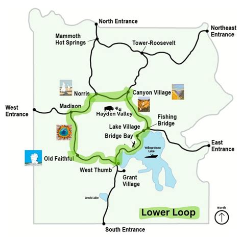 Yellowstone Lower Loop Overview Map And 10 Cant Miss Stops — Road Trip Locals