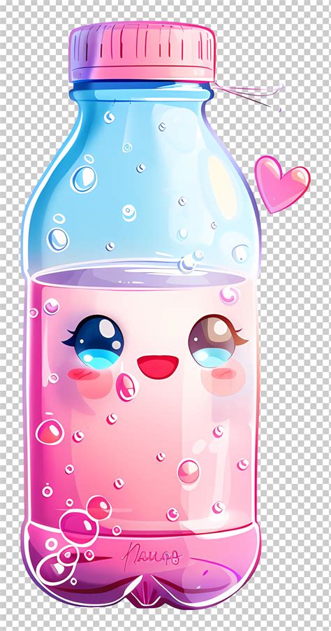 Water Bottle Cute Bottle With Heart And Bubbles Png Clipart Blue Bubbles Cute Bottle