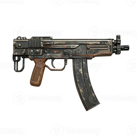 3d Submachine Gun Side View Isolate On Transparency Background 50593435 Png