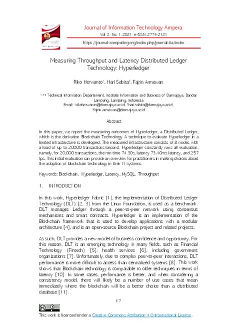Pdf Measuring Throughput And Latency Distributed Ledger Technology