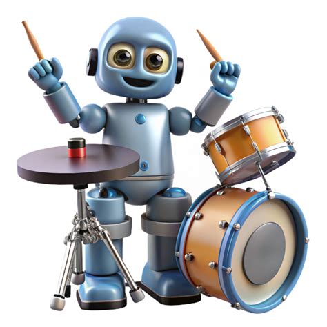 Beautiful Creative Robot Drummer A 3d Animated Musical Performance