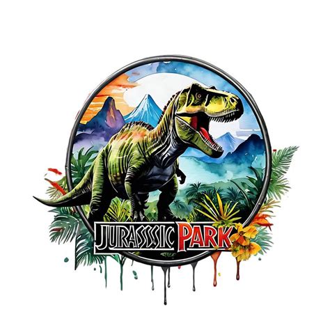 20 Png Jurassic Park Splash And Watercolor Designs For Sublimation