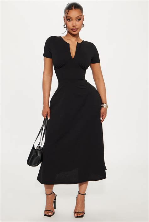 Black Midi Dresses Fashion Nova