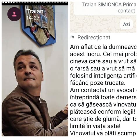 Primarul Traian Simionca Cineva A Vrut Să Mă Denigreze Folosind Inteligența Artificială și
