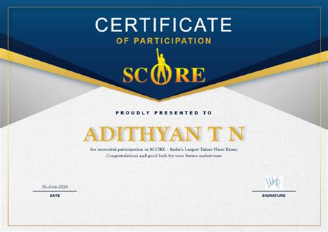 Score Certificate Pdf