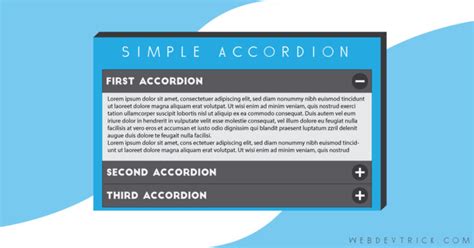 Simple HTML CSS And JavaScript Accordion Example Source Code