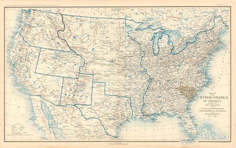 Map Of The United States Of America Showing The Boundaries Of The