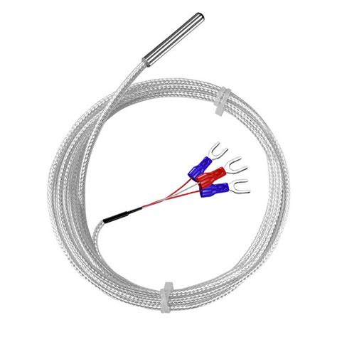Rtd Pt100 Platinum Resistor Temperature Sensor Probe 3 Wire Cable