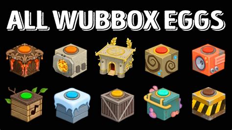 All Wubbox Eggs My Singing Monsters Youtube