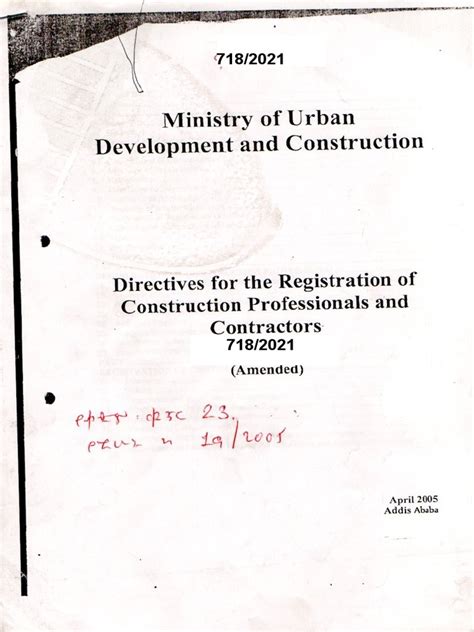 718 Amended Directive For The Registration Of Construction