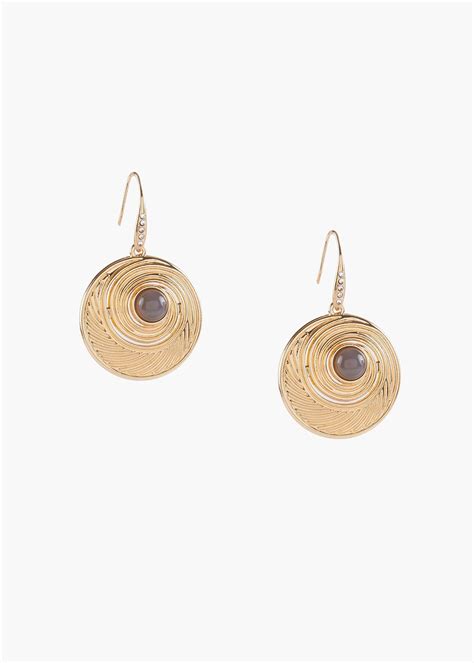Shop Swirl And Stone Earrings In Gold Accessories Taking Shape Nz