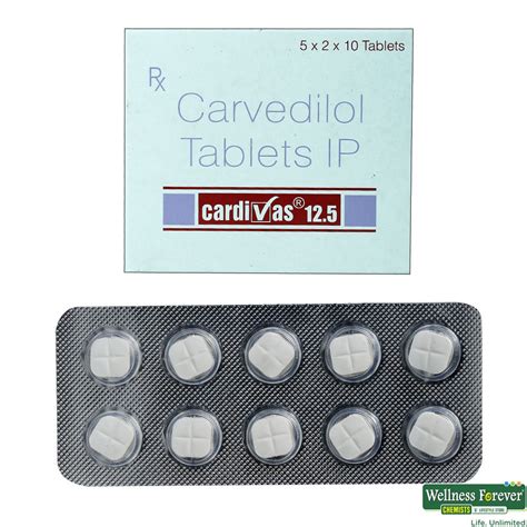 Buy Cardivas 12 5mg 10 Tablets Online At Best Prices Wellness Forever