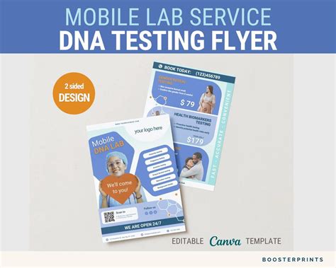 Mobile Lab Flyer Dna Testing Flyer Template Mobile Lab Marketing Dna Flyer Medical Flyer Medical