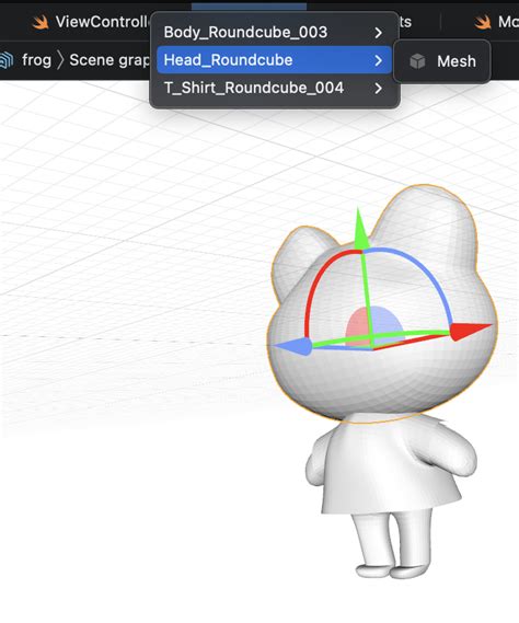 swift how to access the 3d model parts from the code stack overflow
