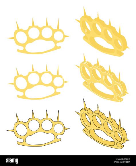 Brass Knuckle Gold Stock Vector Image And Art Alamy