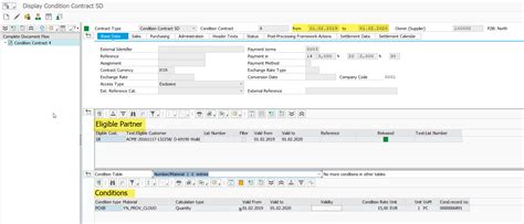 Condition Contract Sapcodes