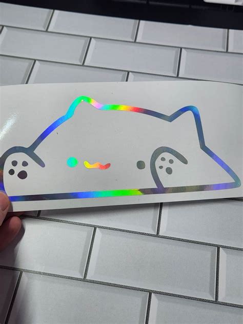 Bongo Cat Cute Kawaii Anime Cat Sticker Car Decal Bumper Etsy