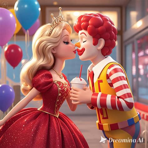 Barbie Princess Rd Kissing Ronald Mcdonald By Lokmenghong560617 On