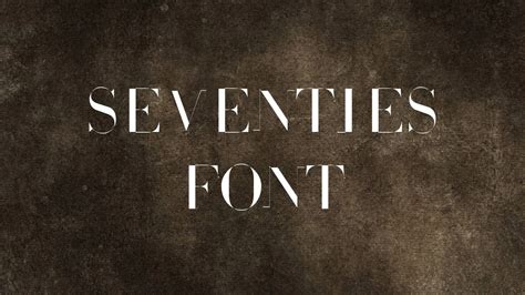 Seventies Font Free Download
