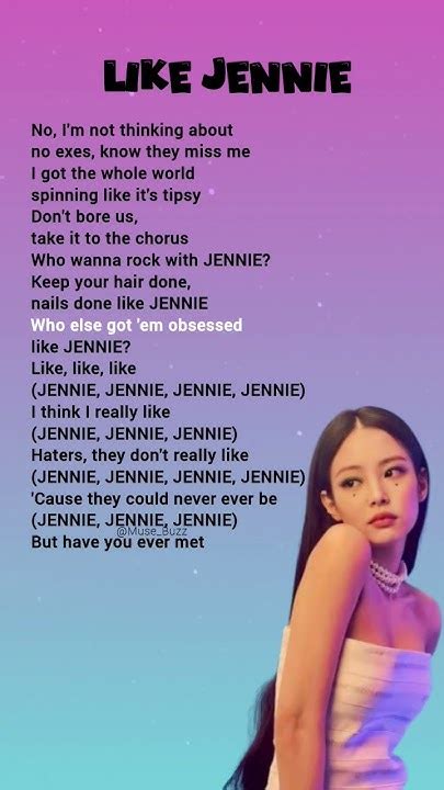 Like Jennie Lyrics Jennie Kim Likejennie Jenniekim Jennie