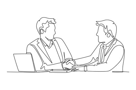 Premium Vector One Continuous Line Drawing Of Client And Customer