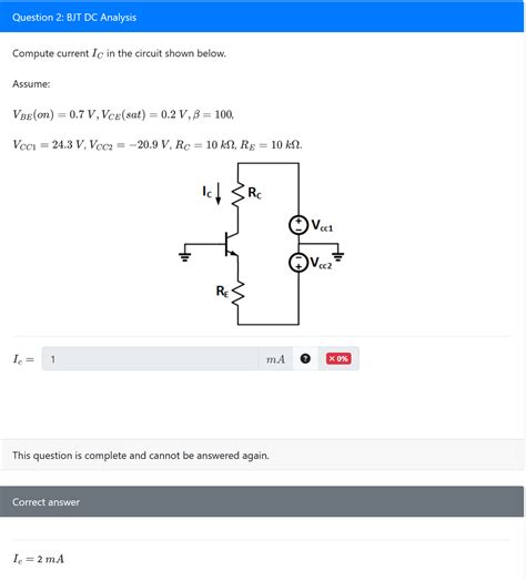 Solved Compute Current Ic ﻿in The Circuit Shown
