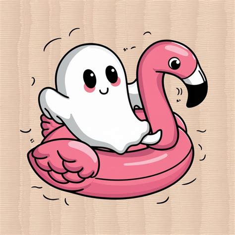 Ghost On A Pool Floaty Svg Flamingo Pool Float Summer Svg Ghost Png