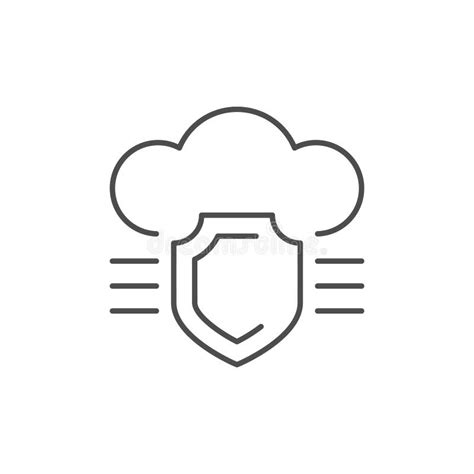 Cloud Computing Protection Line Icon Stock Vector Illustration Of Protection Server 234878146