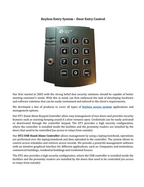 Ppt Keyless Entry System Door Entry Control Powerpoint Presentation Id 7233170