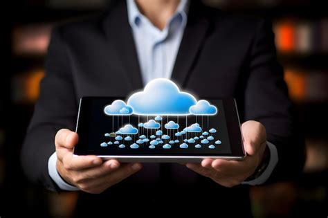 Premium Ai Image Cloud Data Storage Cloud Computing And Data Transfer