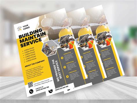 Building Maintenance Service Flyer Diy Editable Canva Template