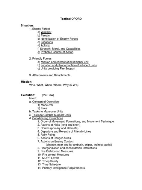 Tactical Opord Download Free Pdf Ambush Military Science